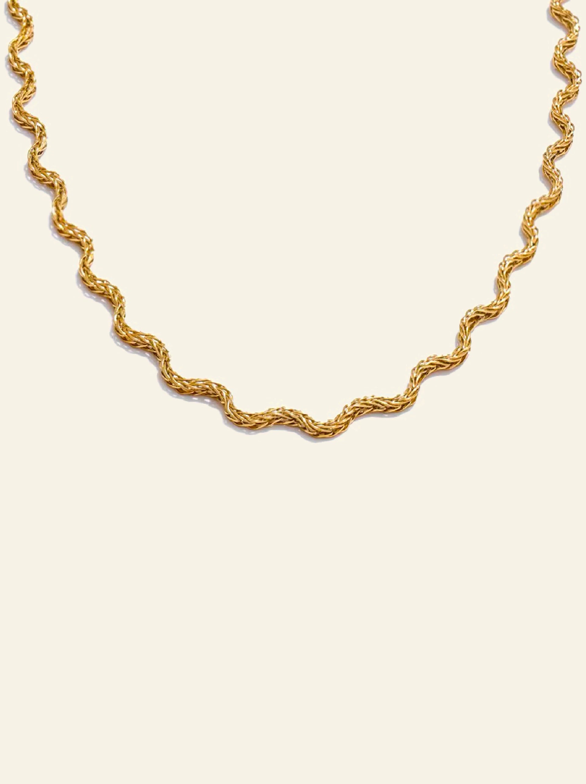 Hermione Necklace – Wavy 18K PVD Gold Plated Chain by ZULA